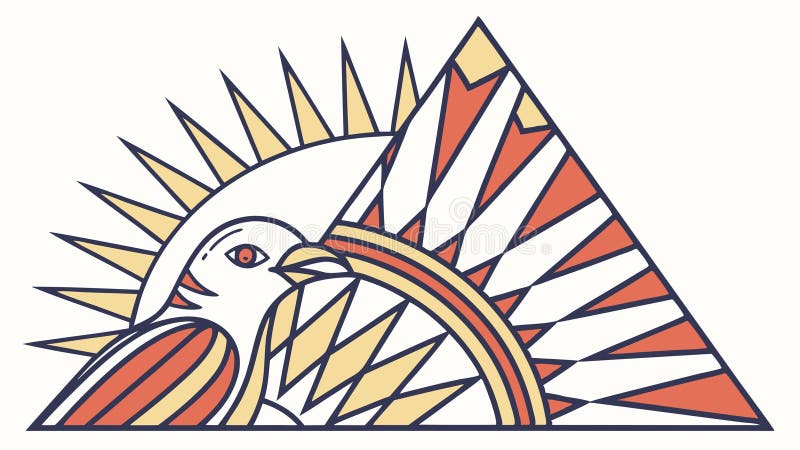 Eagle and Sun Emblem Inside a Decorative Triangle Frame. Vector Design ...