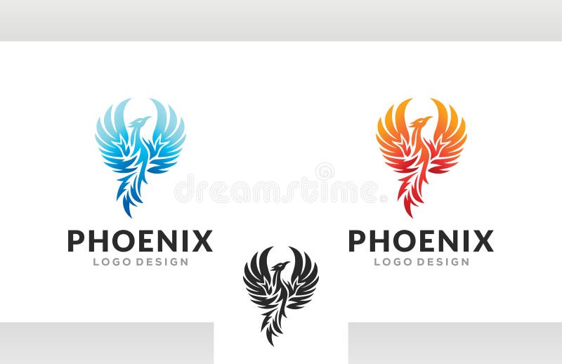 Phoenix Flames Logo Template Stock Vector - Illustration of phoenix ...