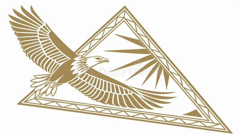 Eagle in Triangle Frame, Patriotic Symbol and Geometric Design Vector ...