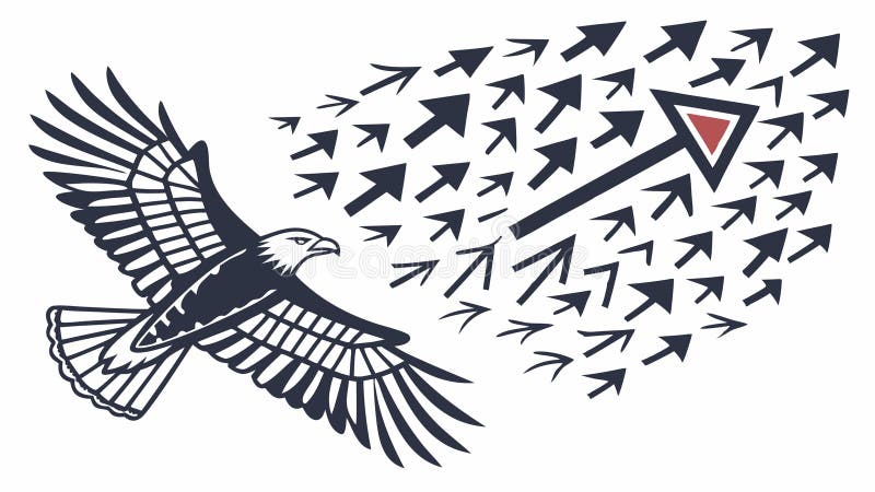 Eagle and Upward Arrows Illustration, Vector Design Generative AI Stock ...