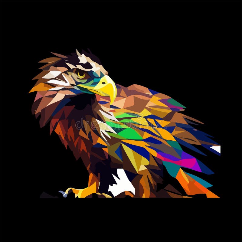EAGLE VECTOR WPAP LOW POLY ART LOGO TEMPLATE Stock Illustration ...