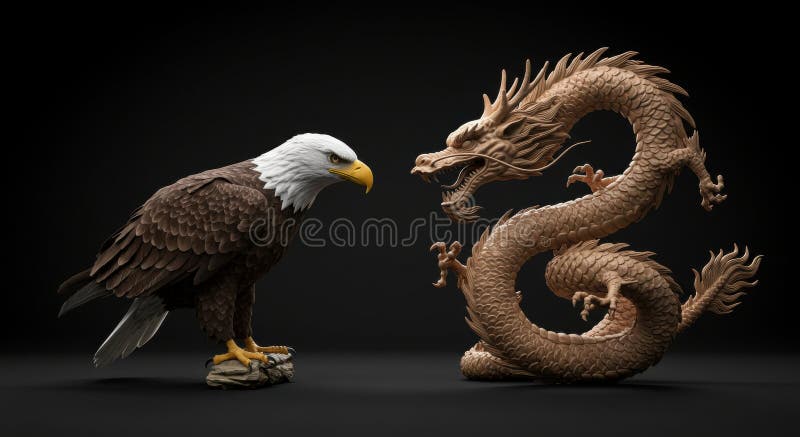 Eagle vs. Dragon stock illustration. Illustration of model - 376140101