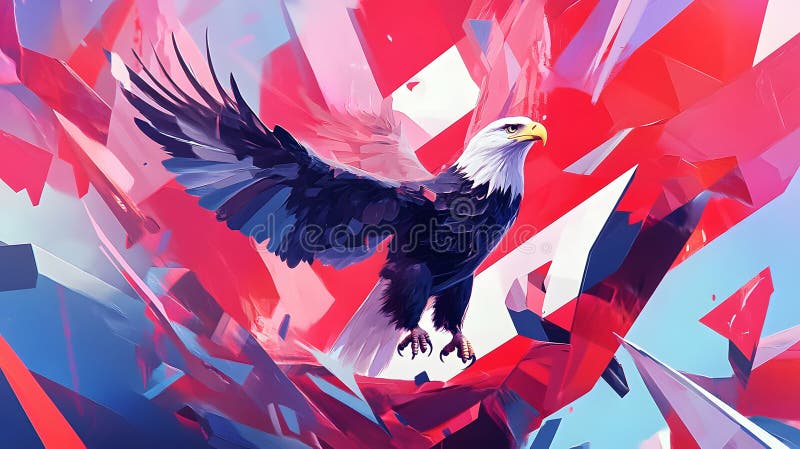 Eagle Wings Spread Wide: Abstract Art Stock Illustration - Illustration ...