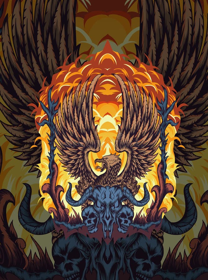 The DEATHLESS EAGLE ILLUSTRATION Stock Vector - Illustration of nature ...