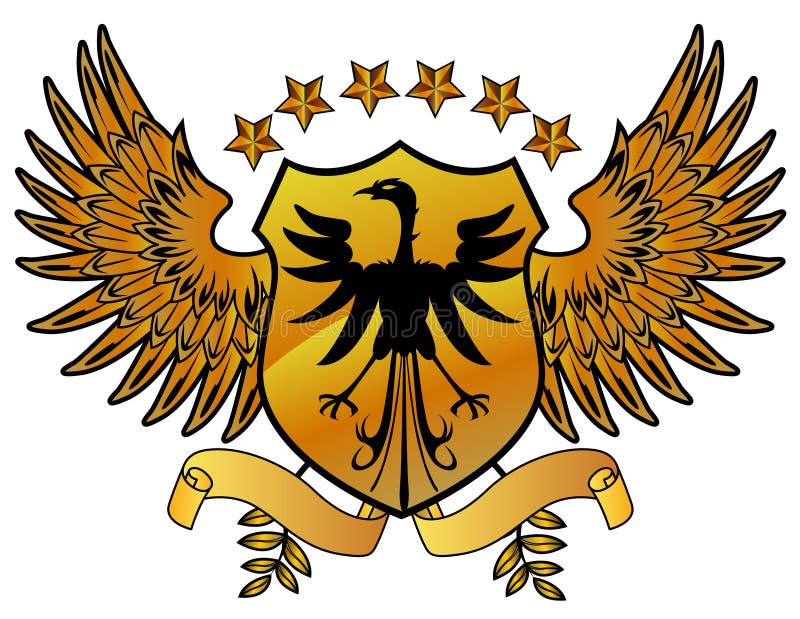 Eagles Gold Shield stock vector. Illustration of feather - 31511744