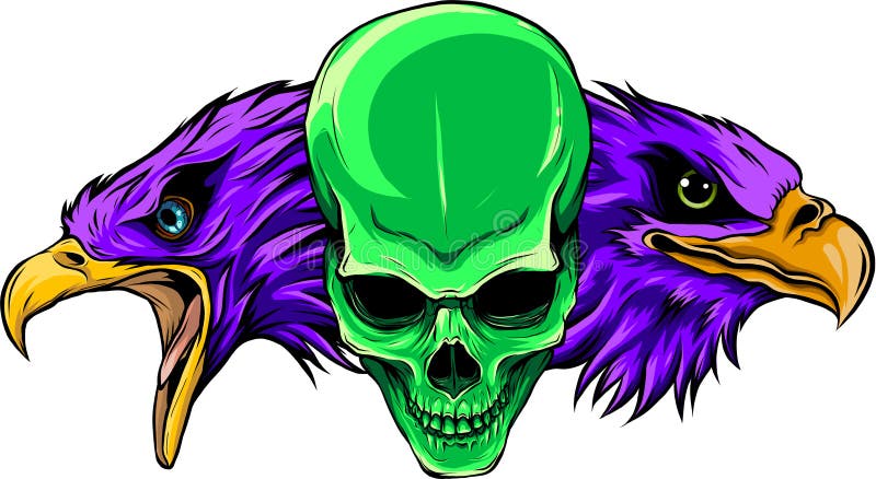 Skull with Eagle Head Vector Illustration Design Stock Vector ...