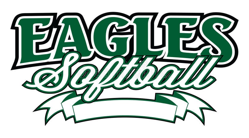 Eagles Softball with Banner Stock Vector - Illustration of element ...