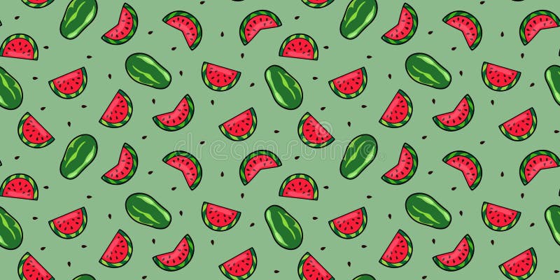 Eamless Pattern of Watermelon Slices and Seeds, Vibrant Summer Texture ...