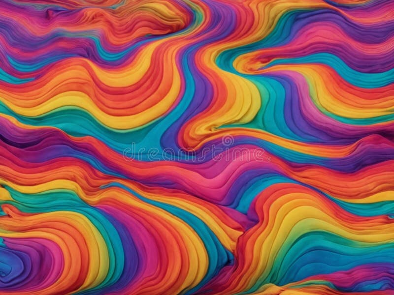 Eamless Psychedelic Rainbow Ridged Topological Pattern Background ...