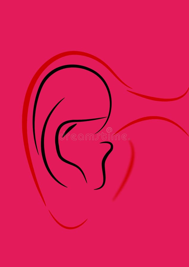 Human ear (colored) stock illustration. Illustration of draw - 7240785
