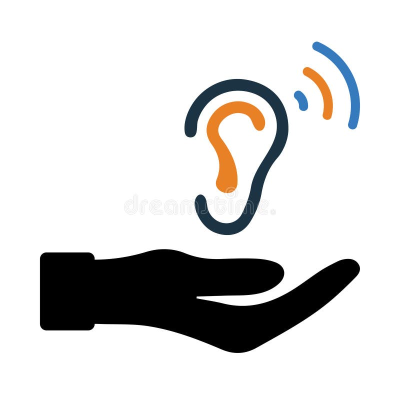 Ear, Audiology, Hand, Care, Ear Care Icon Stock Vector - Illustration ...