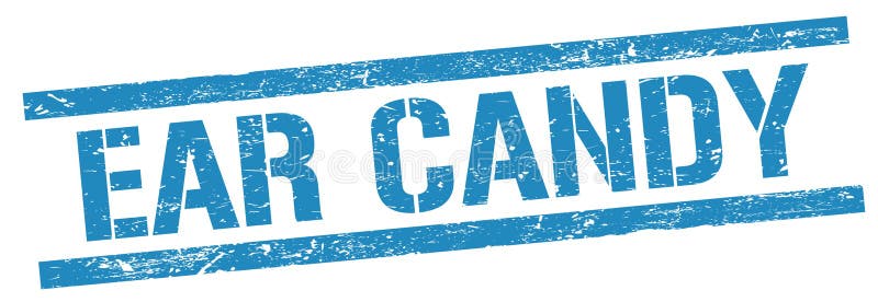 EAR CANDY Text on Blue Grungy Rectangle Stamp Stock Illustration ...