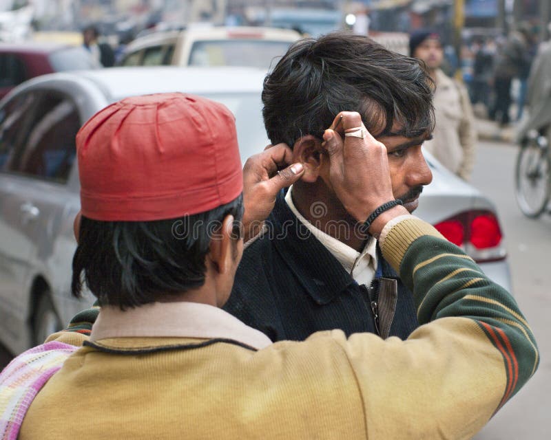 Ear Cleaning on the Streets of India Editorial Image - Image of clean ...