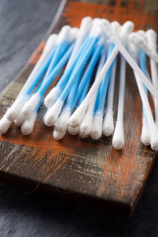 Ear Cleaning Swabs on a Table Stock Image - Image of cleaning, bathroom ...