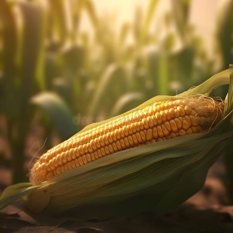 Ear of corn. Fresh corncob stock illustration. Illustration of flower ...