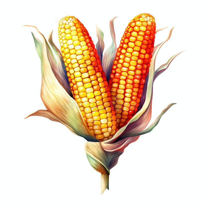 Ear of Corn Mexican Dia De Muertos Day of the Dead Watercolor Stock ...