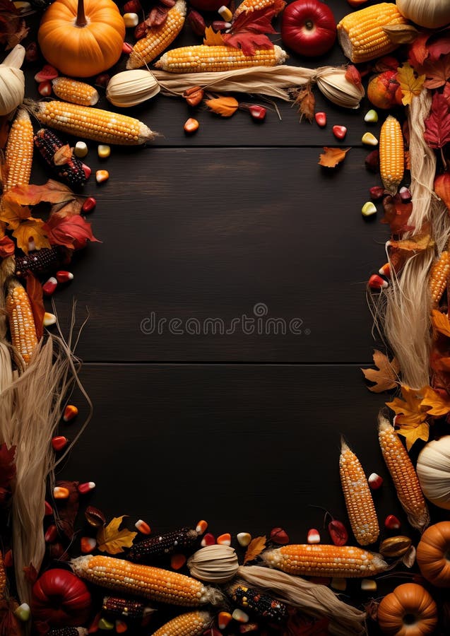 Ear of Corn Mexican Dia De Muertos Day of the Dead Watercolor Border ...