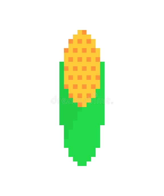 Ear of Corn Pixel Art. 8 Bit Pixelated Vector Illustration Stock Vector ...
