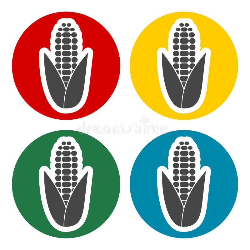 Ear of Corn, Corn Symbol Set Stock Vector - Illustration of crop ...
