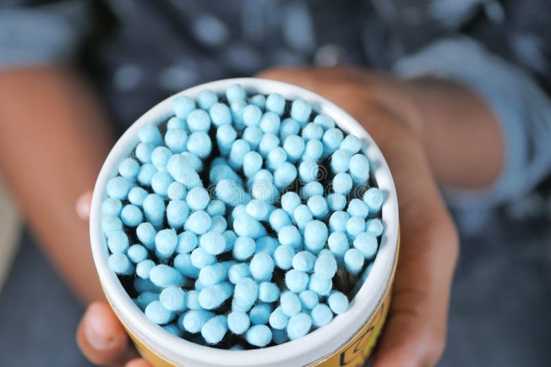 Ear Cotton Bar in a Plastic Packet , Stock Image - Image of wellness ...