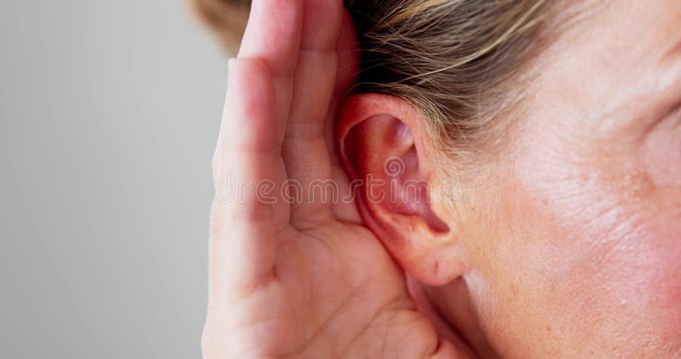 Ear Damage and Hear Problems, Damage Aid Stock Image - Image of white ...