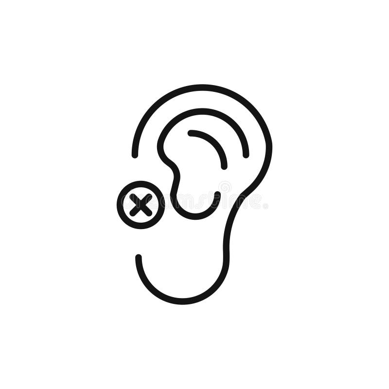 Ear Deaf Icon Isolated on White Background Stock Vector - Illustration ...