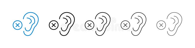 Ear Deaf Icon Isolated on White Background Stock Vector - Illustration ...