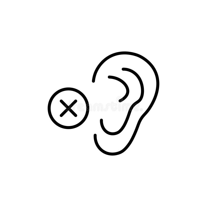 Ear Deaf Icon Isolated on White Background Stock Vector - Illustration ...