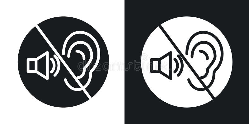 Ear Deaf Icon Isolated on White Background Stock Vector - Illustration ...