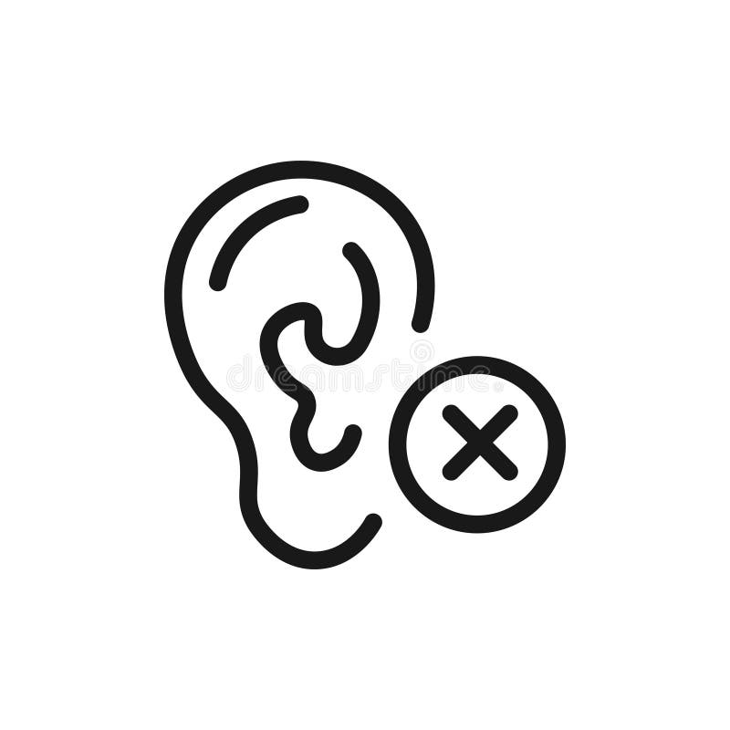 Ear deaf icon stock vector. Illustration of technology - 331977376
