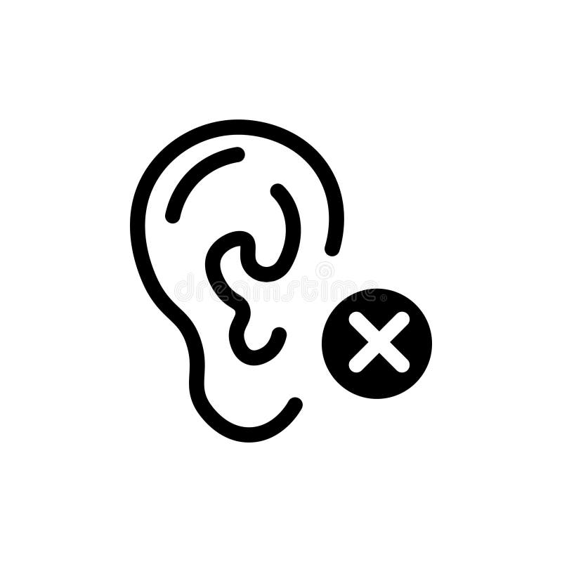 Ear Deaf Icon Isolated on White Background Stock Illustration ...