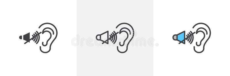 Ear Deaf Icon Isolated on White Background Stock Illustration ...
