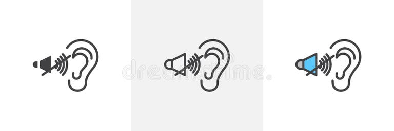 Ear Deaf Icon Isolated on White Background Stock Illustration ...