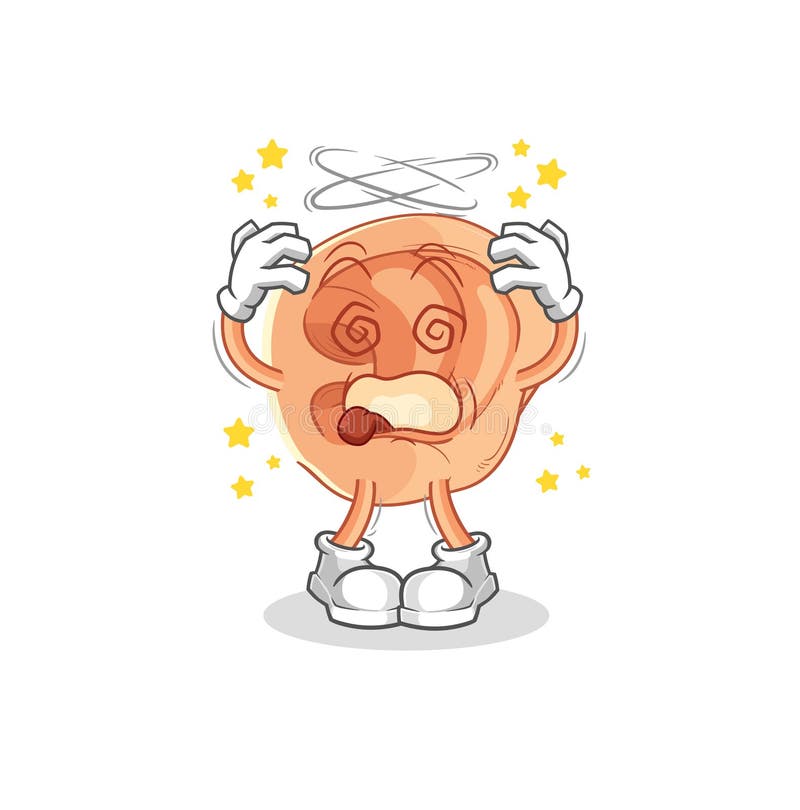 Ear Dizzy Head Mascot. Cartoon Vector Stock Vector - Illustration of ...