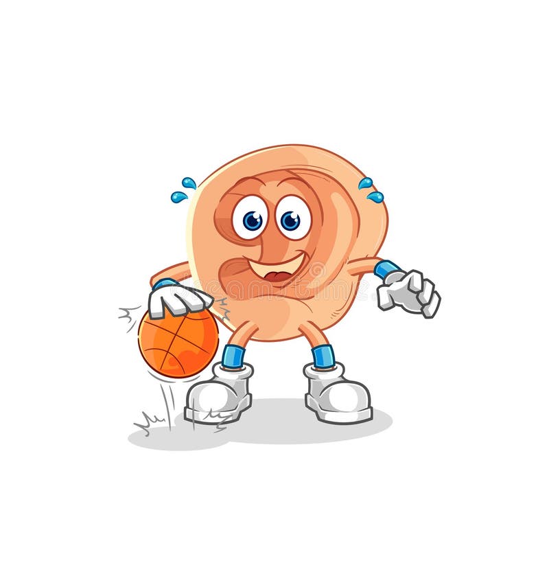 Ear Dribble Basketball Character. Cartoon Mascot Vector Stock Vector ...