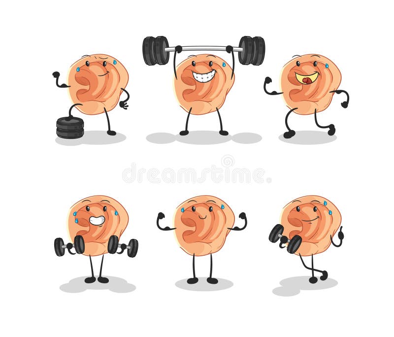 Ear Exercise Set Character. Cartoon Mascot Vector Stock Vector ...