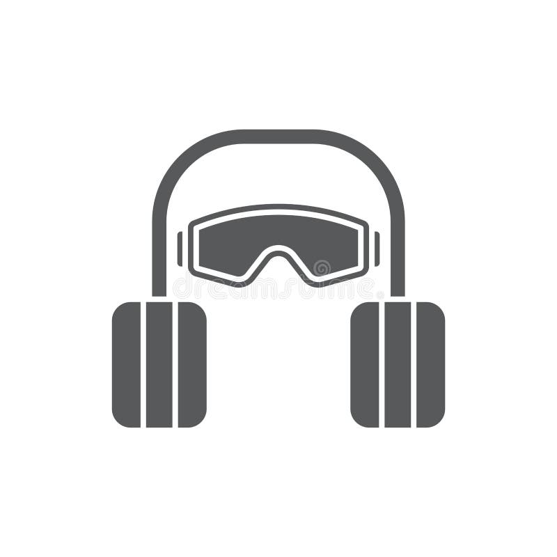 Ear and Eye Protection Vector Icon Symbol Isolated on White Background ...