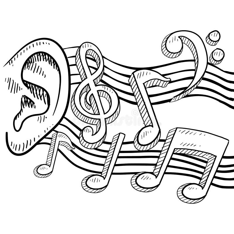 Music notes sketch stock vector. Illustration of clef - 22724742