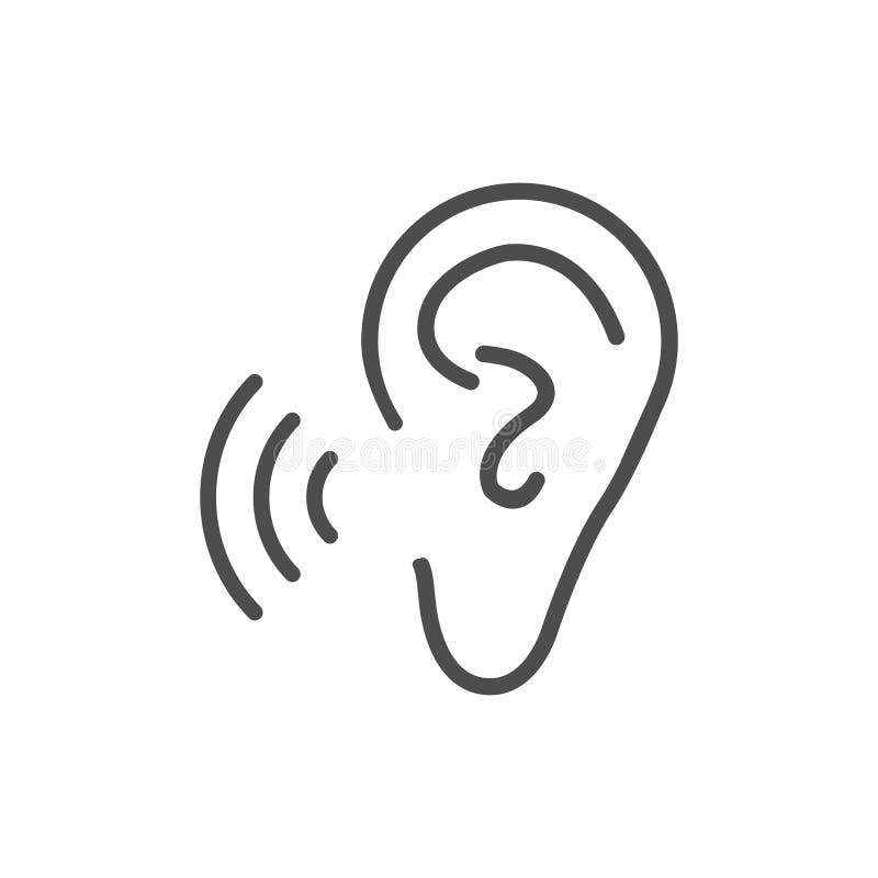 Ear Hearing Icon. Vector Illustration, Flat Design. Stock Vector ...