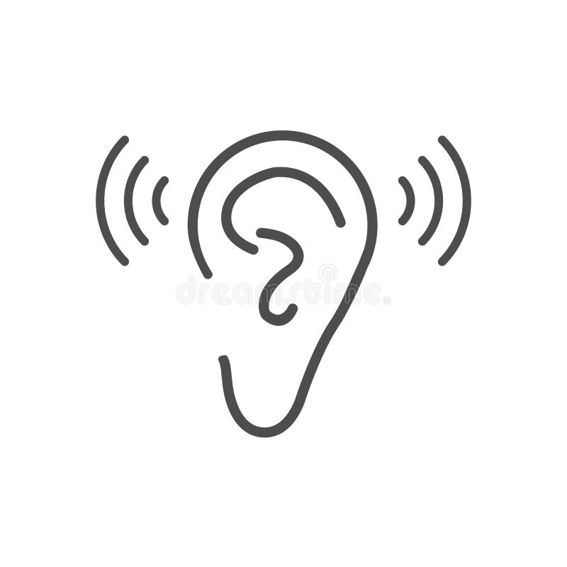 Ear Hearing Icon. Vector Illustration, Flat Design. Stock Vector ...