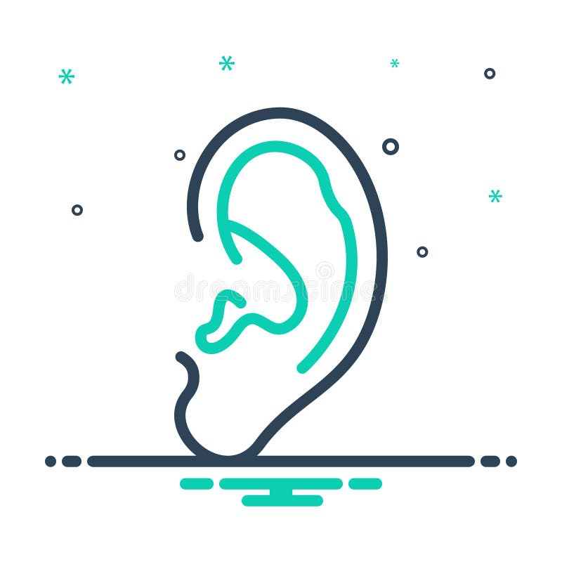 Mix Icon for Ear, Audible and Anatomy Stock Vector - Illustration of ...