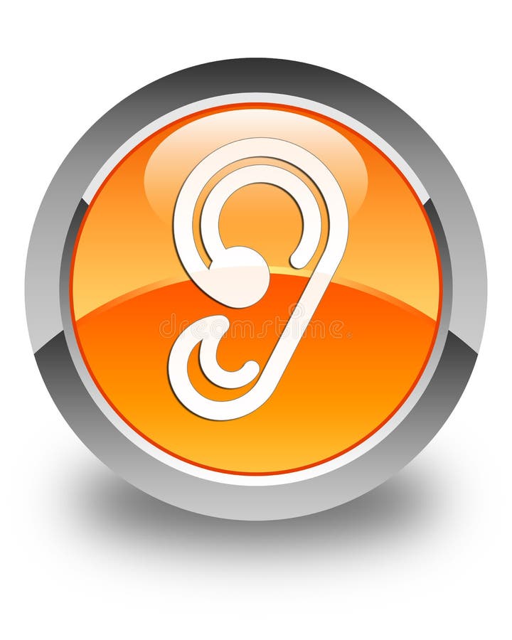 Ear Icon Glossy Orange Round Button Stock Illustrations – 7 Ear Icon ...