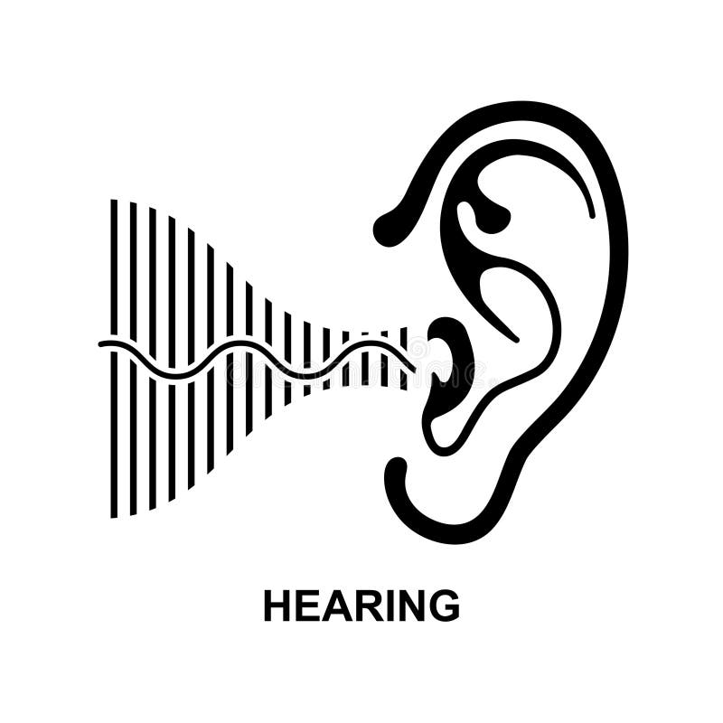 Ear Icon. Hearing Icon Isolated on Background Stock Illustration ...