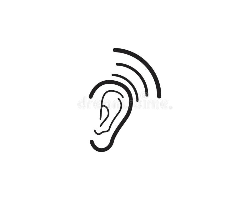 Ear Icon, Hearing Linear Sign Stock Vector - Illustration of medical ...