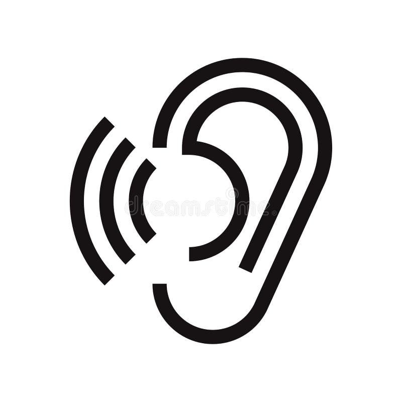 Ear listen vector icon stock vector. Illustration of isolated - 84190579
