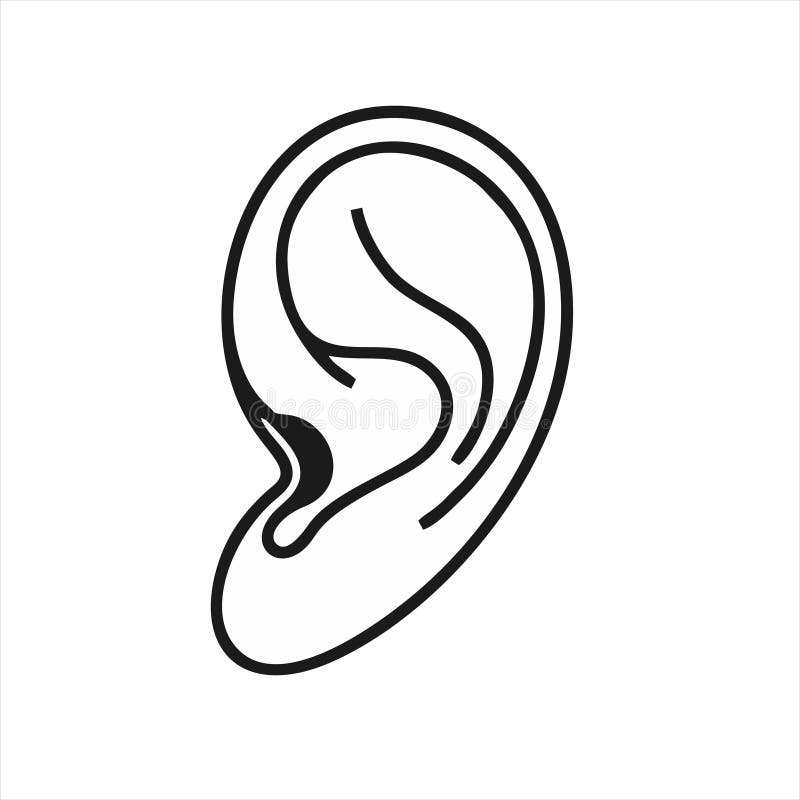 Human Ear Icon Simple Style Stock Illustrations – 691 Human Ear Icon ...