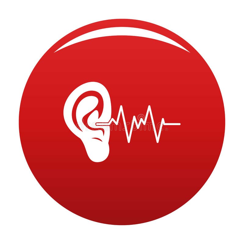 Ear icon vector red stock vector. Illustration of auditory - 153530177