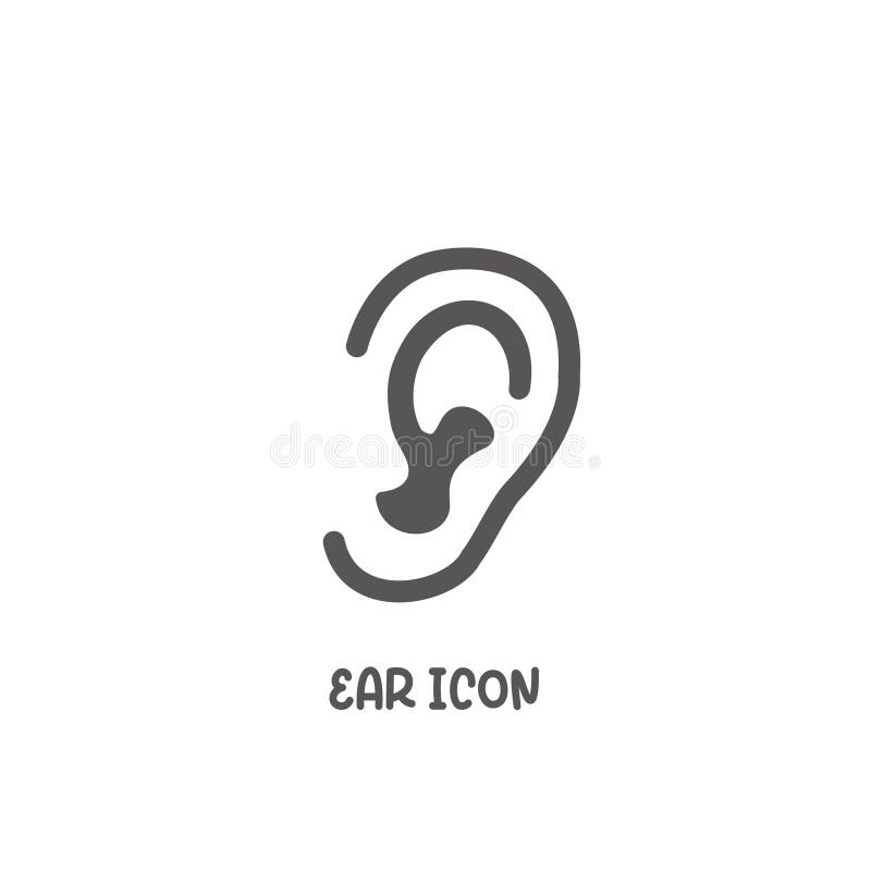 Ear Icon Simple Flat Style Vector Illustration Stock Vector ...