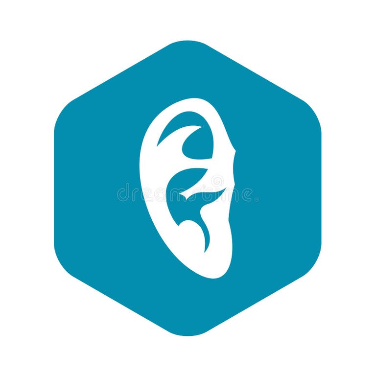 Ear icon, simple style stock vector. Illustration of otolaryngology ...