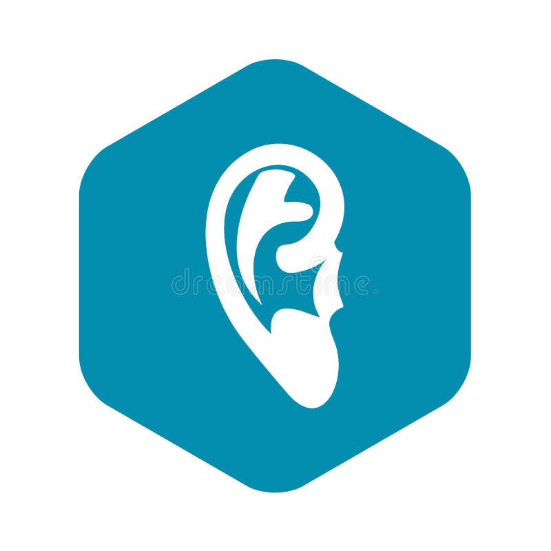 Ear icon, simple style stock vector. Illustration of healthy - 154972017